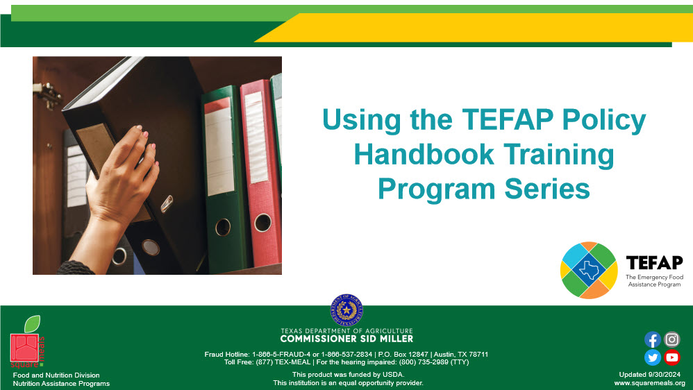 TEFAP Training